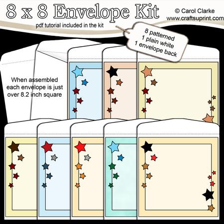 8 x 8 Stars Envelope Kit - CUP675179_359 | Craftsuprint