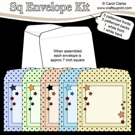 7 x 7 Inch Stars Envelope Kit - CUP675183_359 | Craftsuprint