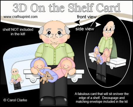 3D on the Shelf Card Kit - Edgar New Grandad of Baby Twins - CUP676716 ...