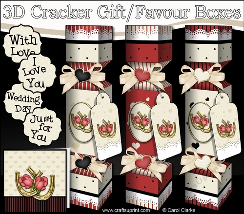 3D Romantic Wedding or Anniversary Cracker Gift Favour Boxes ...
