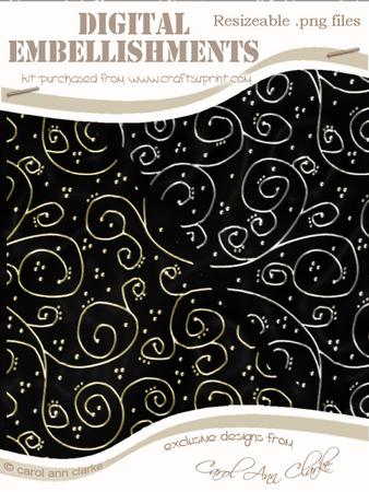 Transparent Gold and Silver Swirls Digital Embellishments - CUP71940 ...