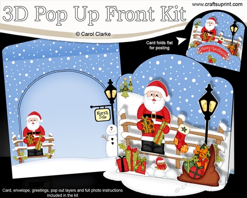 3D Christmas Pop Up Front Santas Presents Card Kit - CUP721610_359 ...