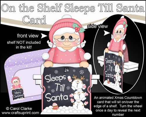 On the Shelf Sleeps Till Santa Card Kit - Christmas Mrs Claus ...