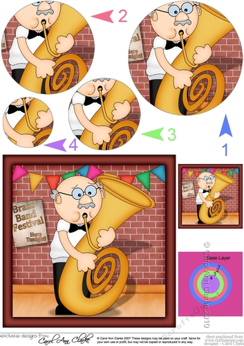 Old Man Bert Plays the Tuba Circle Pyramage Topper - CUP735787_359 ...