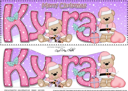 Large DL Merry Christmas KYRA 3D decoupage - CUP737361_359 | Craftsuprint