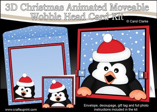 3D Christmas Animated Moveable Wobble Head Card - Pip Penguin ...