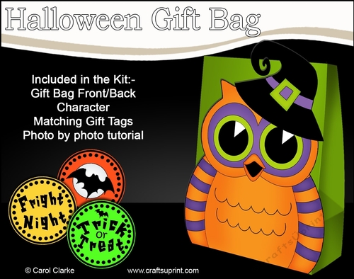 3D Halloween Owlvera Owl Gift Bag Mini Kit - CUP741072_359 | Craftsuprint
