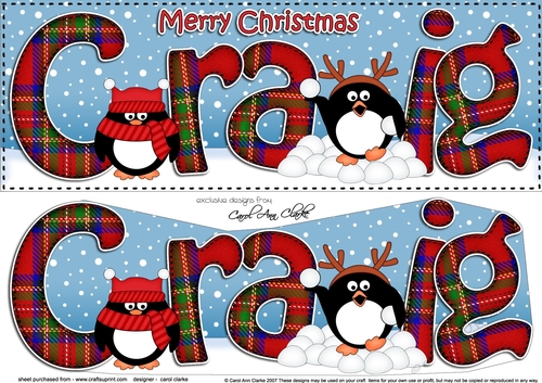 Large DL Merry Christmas CRAIG 3D decoupage - CUP742788_359 | Craftsuprint