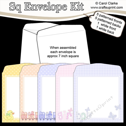 7 x 7 inch Baby envelope Kit - CUP747283_359 | Craftsuprint