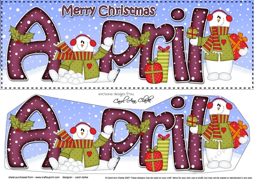 Large DL Merry Christmas APRIL 3D decoupage - CUP747453_359 | Craftsuprint