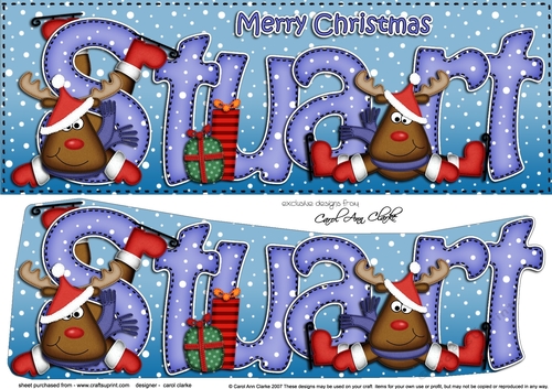 Large DL Merry Christmas STUART 3D decoupage - CUP747889_359 | Craftsuprint