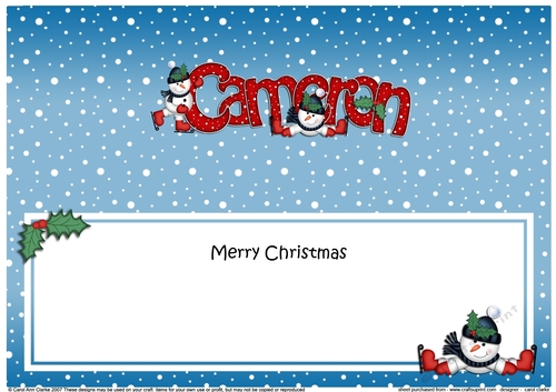 Large DL Merry Christmas CAMERON insert - CUP747892_359 | Craftsuprint