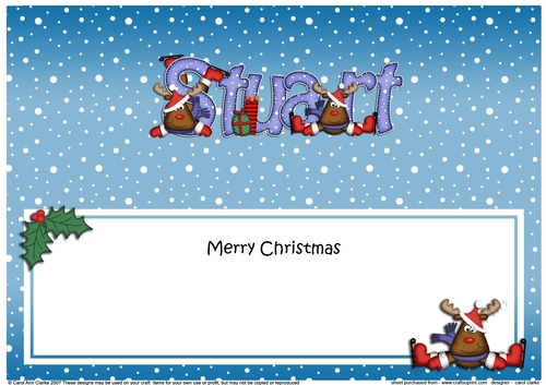 Large DL Merry Christmas STUART insert - CUP747898_359 | Craftsuprint