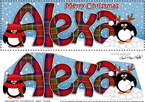 Large DL Merry Christmas ALEXA 3D decoupage - CUP749872_359 | Craftsuprint