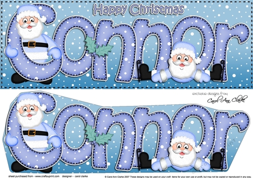 Large DL Merry Christmas CONNOR 3D decoupage - CUP750391_359 | Craftsuprint