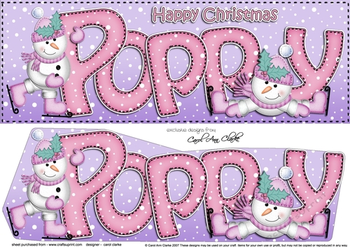 Large DL Merry Christmas POPPY 3D decoupage - CUP750392_359 | Craftsuprint