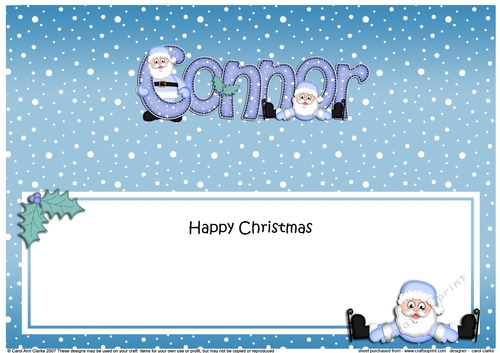 Large DL Merry Christmas CONNOR insert - CUP750404_359 | Craftsuprint