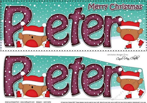 Large DL Merry Christmas PETER 3D decoupage - CUP751191_359 | Craftsuprint