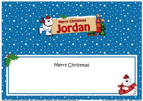 Large DL Merry Christmas JORDAN insert - CUP751240_359 | Craftsuprint
