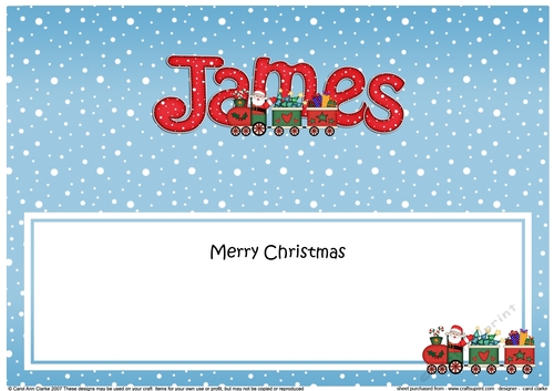 Large DL Merry Christmas JAMES insert - CUP751251_359 | Craftsuprint