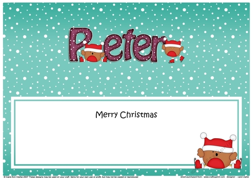 Large DL Merry Christmas PETER insert - CUP751253_359 | Craftsuprint