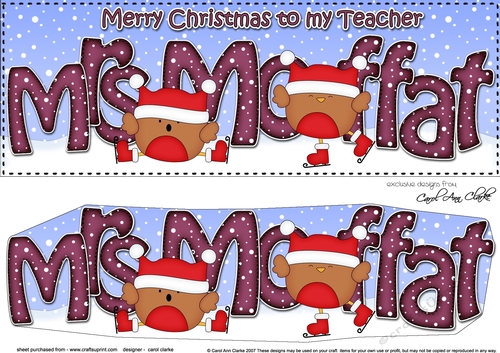 Large DL Merry Christmas MRS MOFFAT 3D decoupage - CUP754584_359 ...