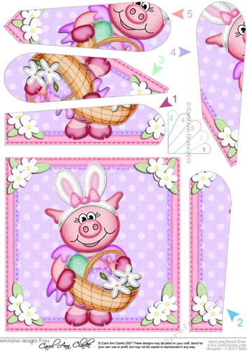 Zoe Piggy has Easter Bunny Ears and an Easter Basket Fan Pyramage ...