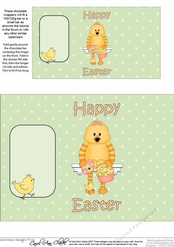 HAPPY EASTER Chick Chocolate Wrapper - CUP765221_359 | Craftsuprint