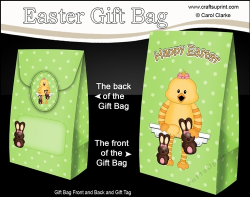 3D Easter Gift Bag Mini Kit - Easter Chick Mallow has Chocolate Bunnies ...