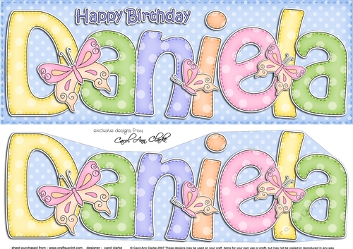 Large DL Birthday DANIELA 3D decoupage - CUP774139_359 | Craftsuprint