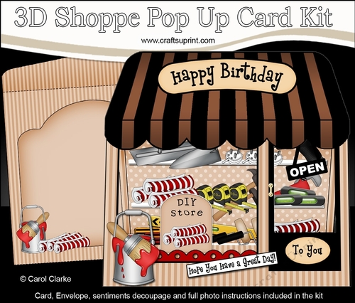3D Shoppe Window Pop Up Card Kit - DIY Store Handyman Shop - CUP786183 ...