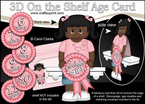 3D On the Shelf Card Kit - Little Ethnic Girl Chantoya is the Birthday ...