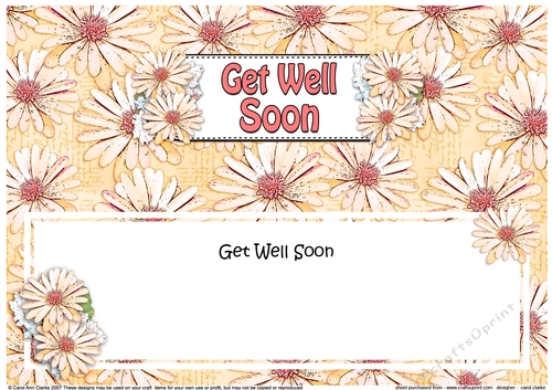 Large DL GET WELL SOON Daisies Floral matching insert - CUP790704_359 ...