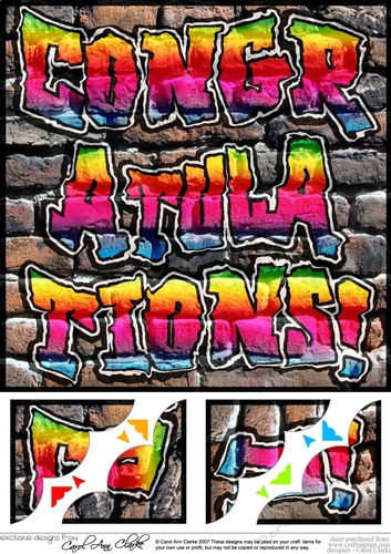 8 x 8 Graffiti CONGRATULATIONS! Scalloped corner Topper - CUP798850_359 ...