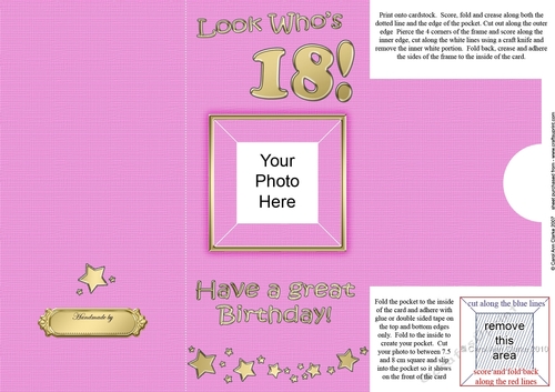 Add a Photo 18th Birthday Card with easy fold frame - CUP799555_359 ...