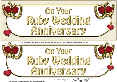 Large DL Ruby Wedding Anniversary 3D decoupage - CUP801201_359 ...
