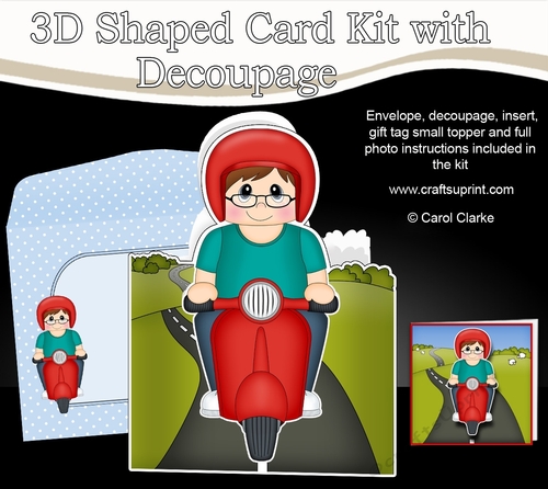 3D Shaped Card Kit - Teen Lamont Rides his Motor Scooter - CUP804473 ...