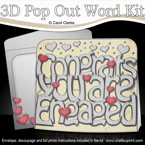 3D ENGAGEMENT Pop Out Word Card - CUP806692_359 | Craftsuprint
