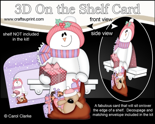 3D Christmas On the Shelf Card Kit - Christmas Snowman Rio is helping ...