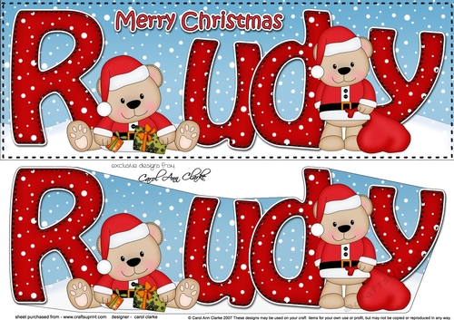 Large DL Merry Christmas RUDY 3D decoupage - CUP815011_359 | Craftsuprint