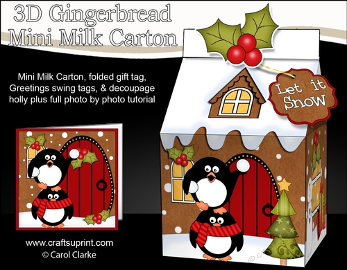 3D Christmas Milk Carton Gingerbread House Treat Box Mini Kit - Pip ...
