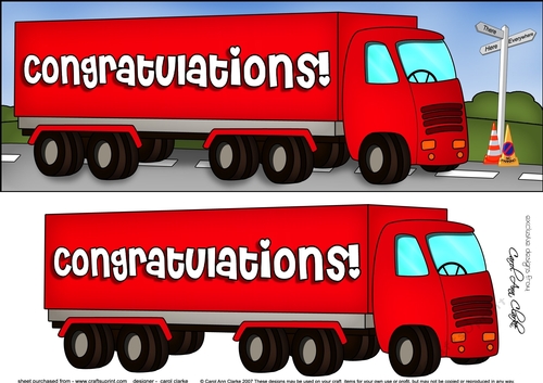 Large DL CONGRATULATIONS! HGV Lorry 3D decoupage - CUP819732_359 ...