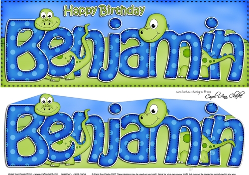 Large DL Happy Birthday BENJAMIN 3D decoupage - CUP819739_359 ...