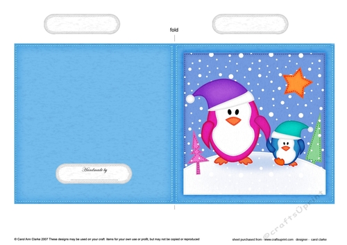 Cute Christmas Penguin Felties Cut and Fold Card - CUP820359_359 ...