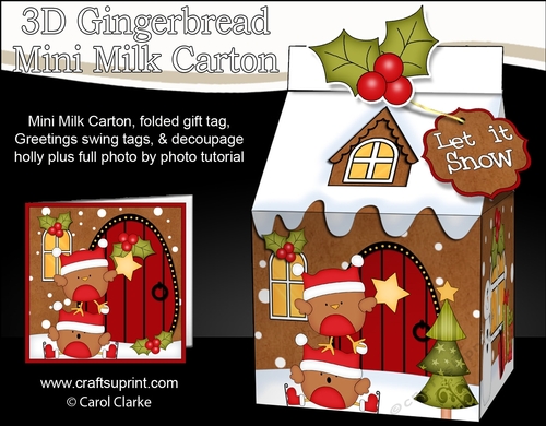 3D Christmas Milk Carton Gingerbread House Treat Box Mini Kit - Bobbin ...