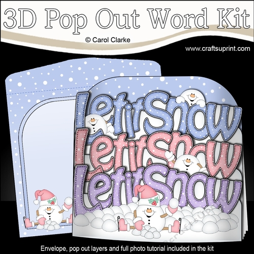 3D Pop Out Christmas Word Card Kit - LET IT SNOW with Snowball Sam ...