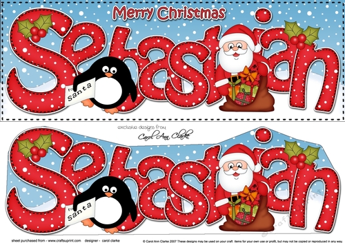 Large DL Merry Christmas SEBASTIAN 3D decoupage - CUP825673_359 ...