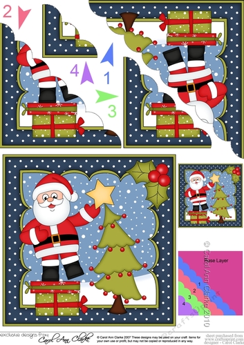 Christmas Santa ia putting the star on the Chrismas Tree - CUP827609 ...