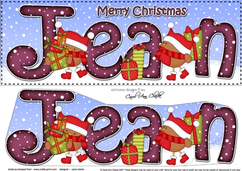 Large DL Merry Christmas JEAN 3D decoupage - CUP827652_359 | Craftsuprint