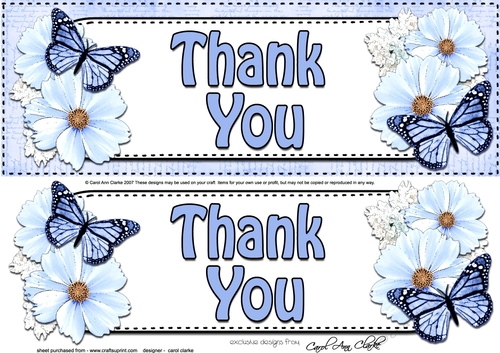 Large DL THANK YOU Floral Butterflies 3D decoupage - CUP828269_359 ...